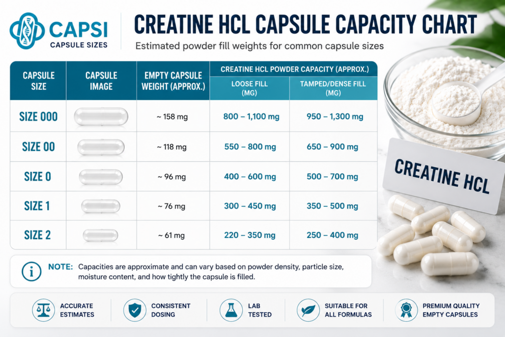 Best Capsule Size for Creatine HCL