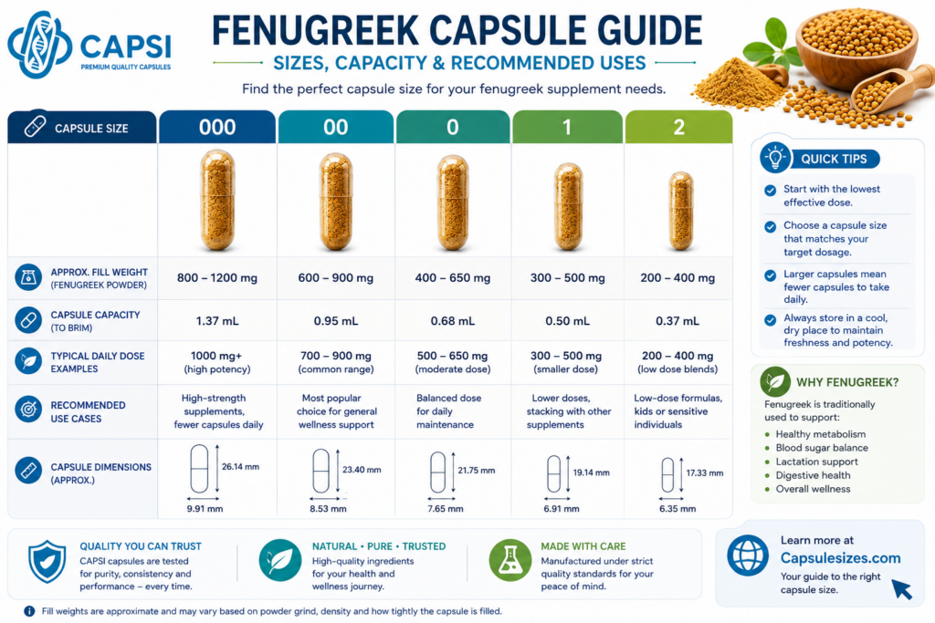 Best Capsule Size for Fenugreek