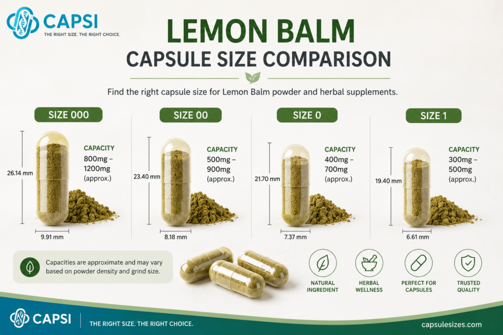 Best Capsule Sizes for Lemon Balm Powder | Complete Guide